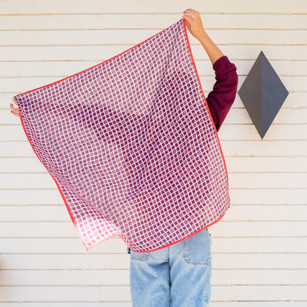 Block Shop: Hearts Square Scarf | Maroon – Hammer Museum Store