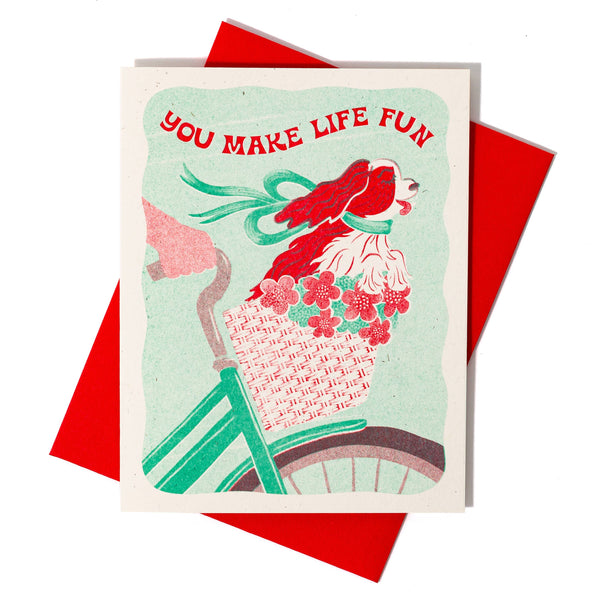 You Make Life Fun Dog - Risograph Greeting Card – Hammer Museum Store